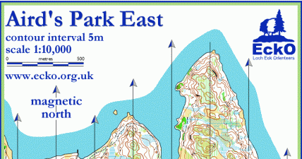 Aird’s Park East map - Loch Eck Orienteers